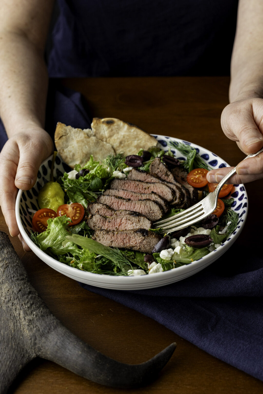 Greek Pronghorn (Antelope) Steak Salad | Peak to Plate