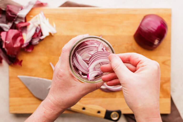 Quick Pickled Red Onions with Apple Cider Vinegar | Peak to Plate